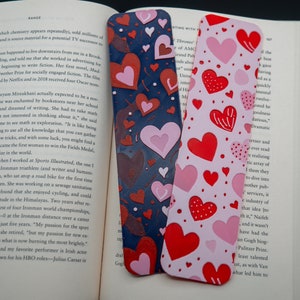 Valentines Day Bookmarks Combo Pack, Pink Hearts Bookmark, 3d Heart ...