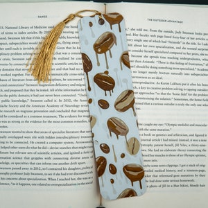 Coffee Beans Bookmark, Coffee Bookmark, Coffee Themed Bookmark, Coffee ...