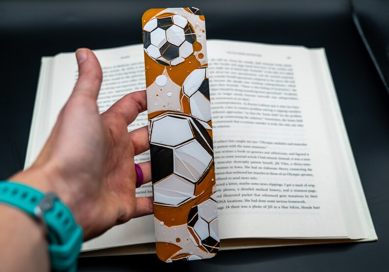 Orange Soccer Bookmark, Soccer Ball Bookmark, Futbol Bookmark, Soccer ...