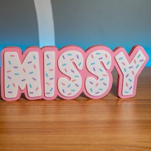 Custom 3D Sprinkles Name Plate - Cupcake Sprinkles Name Sign - Name ...