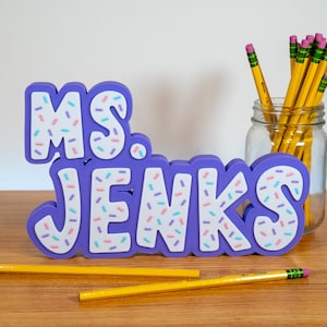 Custom 3D Sprinkles Name Plate - Cupcake Name Sign - Name Plate Gift ...