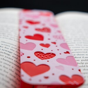 Valentines Day Bookmarks Combo Pack, Pink Hearts Bookmark, 3d Heart ...