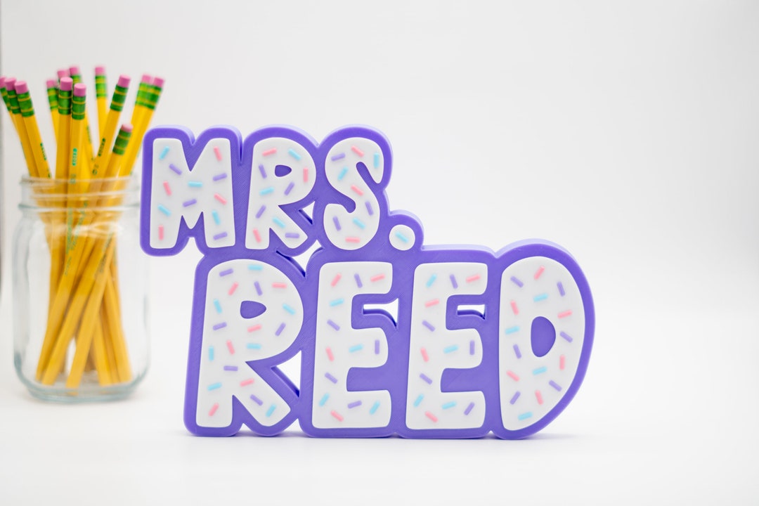 3D Sprinkles Name Plate Custom Cupcake Name Sign Purple Teacher Gift ...