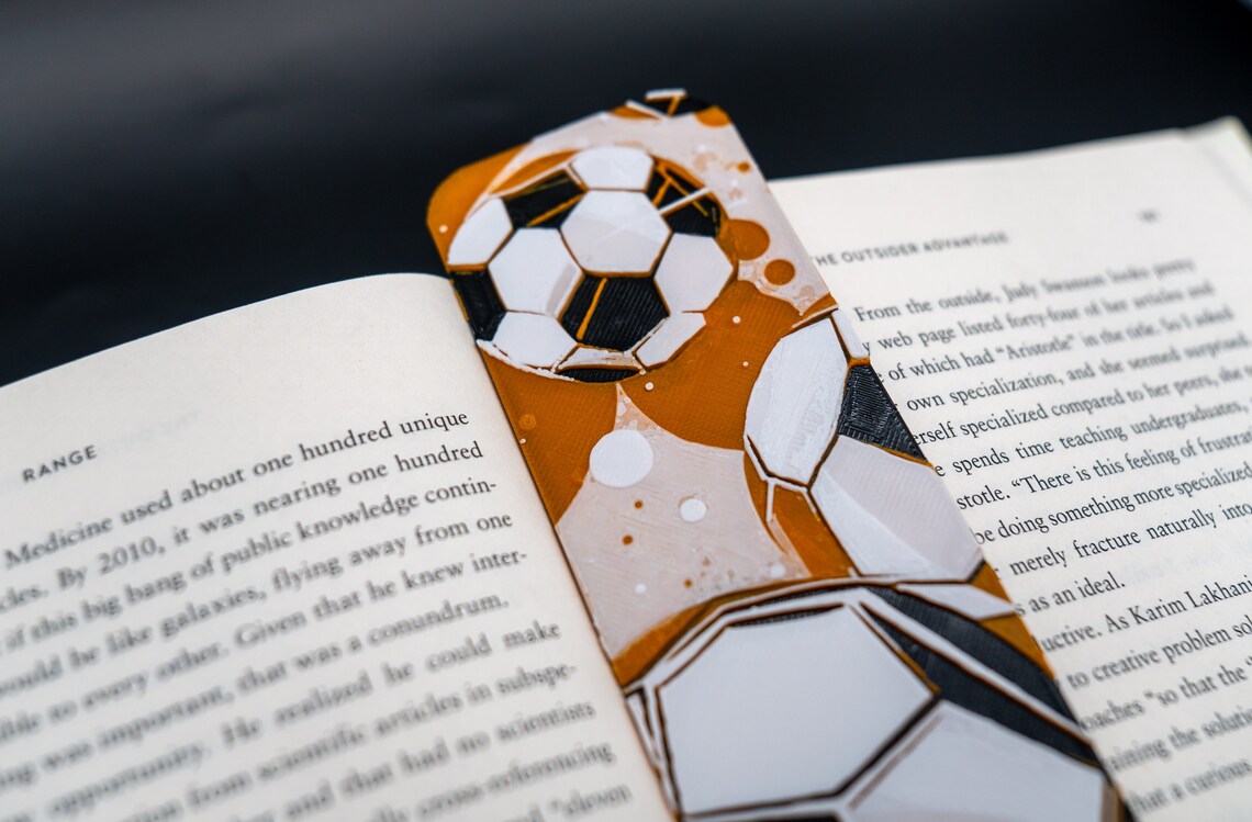 Orange Soccer Bookmark, Soccer Ball Bookmark, Futbol Bookmark, Soccer ...