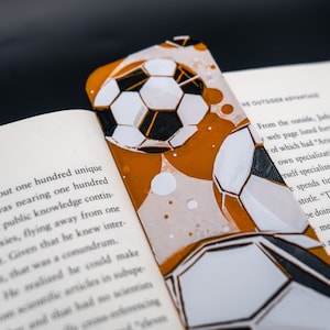 Orange Soccer Bookmark, Soccer Ball Bookmark, Futbol Bookmark, Soccer ...