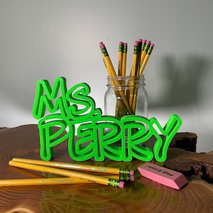 Custom Teacher Gift - Teacher Name Sign - English Teacher Gift ...