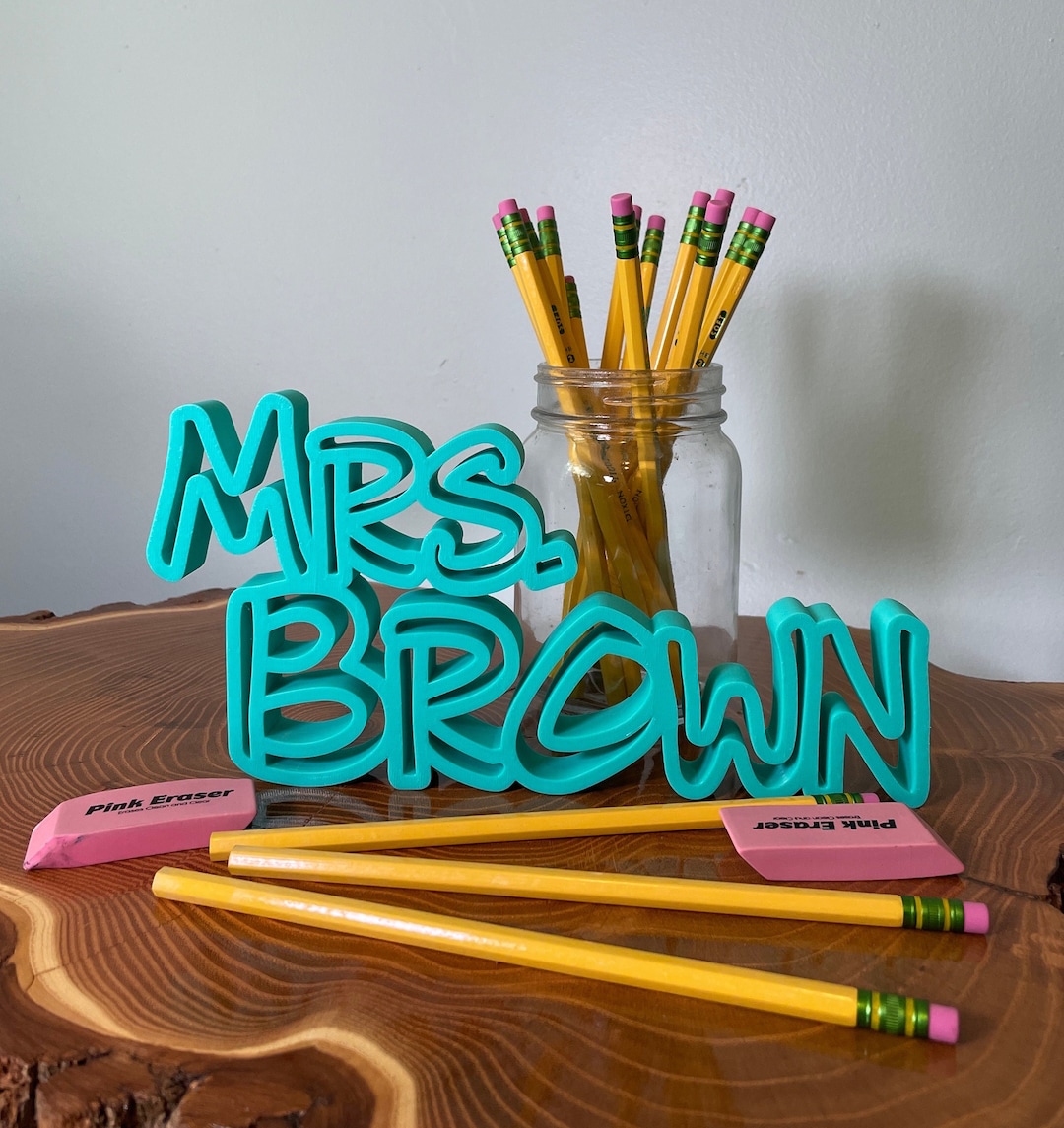 Custom Teacher Gift - Teacher Name Sign - English Teacher Gift ...
