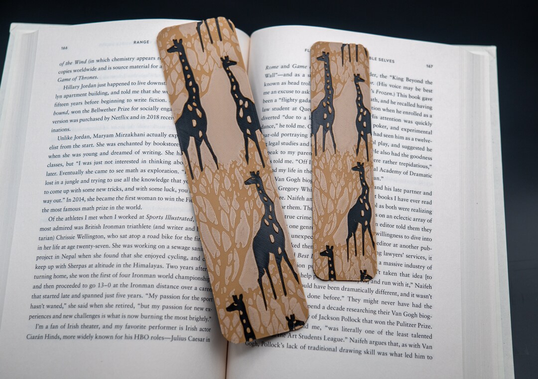 Giraffe Bookmark, Sahara Bookmark, Animal Print Bookmark, Giraffe Gift ...