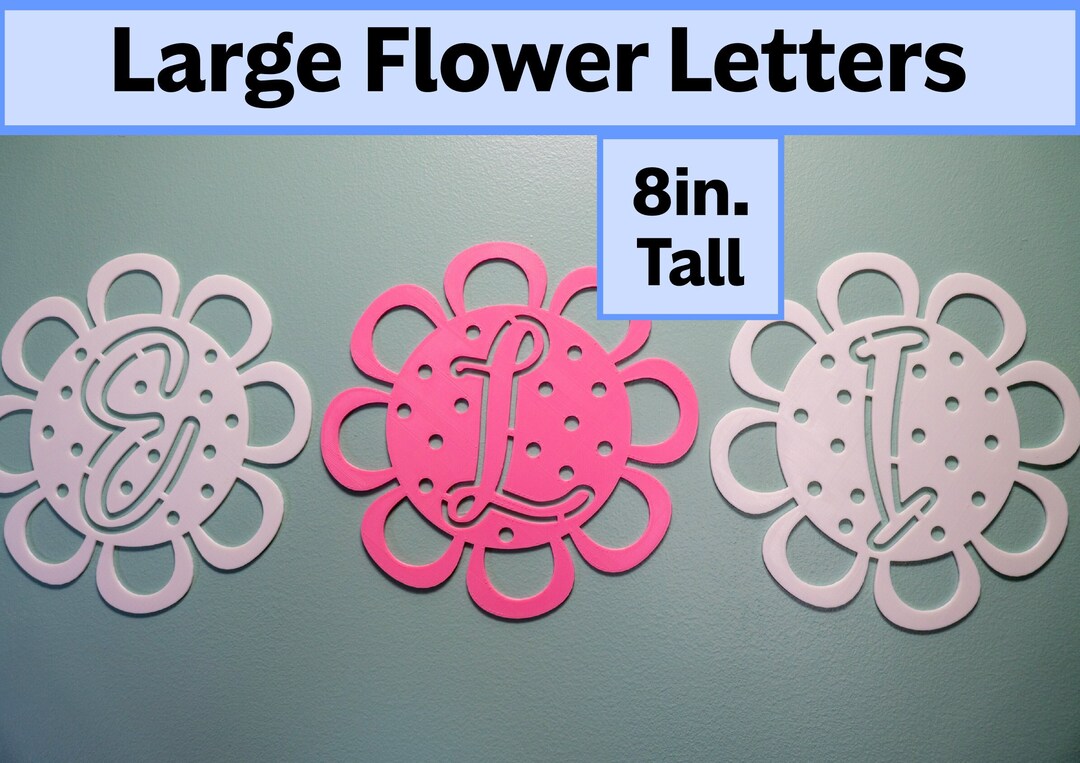 Large Flower Letters, Flower Wall Decor, Custom Name Wall Art, Office ...