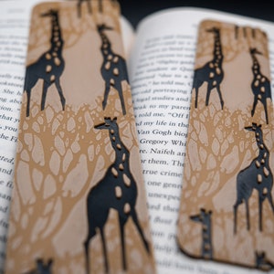 Giraffe Bookmark, Sahara Bookmark, Animal Print Bookmark, Giraffe Gift ...