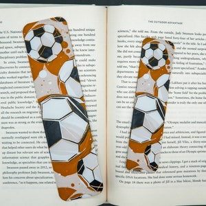 Orange Soccer Bookmark, Soccer Ball Bookmark, Futbol Bookmark, Soccer ...