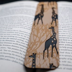 Giraffe Bookmark, Sahara Bookmark, Animal Print Bookmark, Giraffe Gift ...