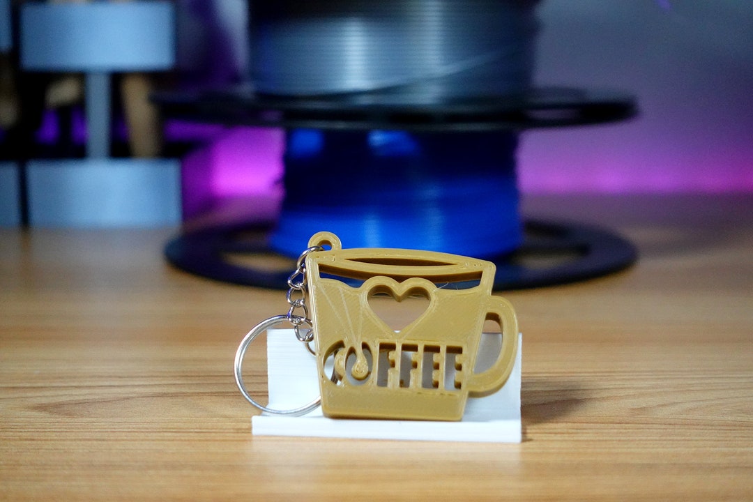 Coffee Lover Keychain - 3d Printed Coffee Keychain - Coffee Cup ...