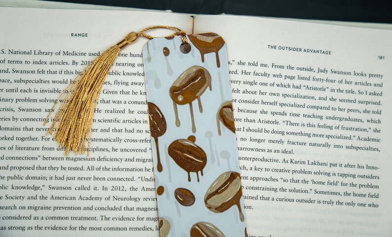 Coffee Beans Bookmark, Coffee Bookmark, Coffee Themed Bookmark, Coffee ...