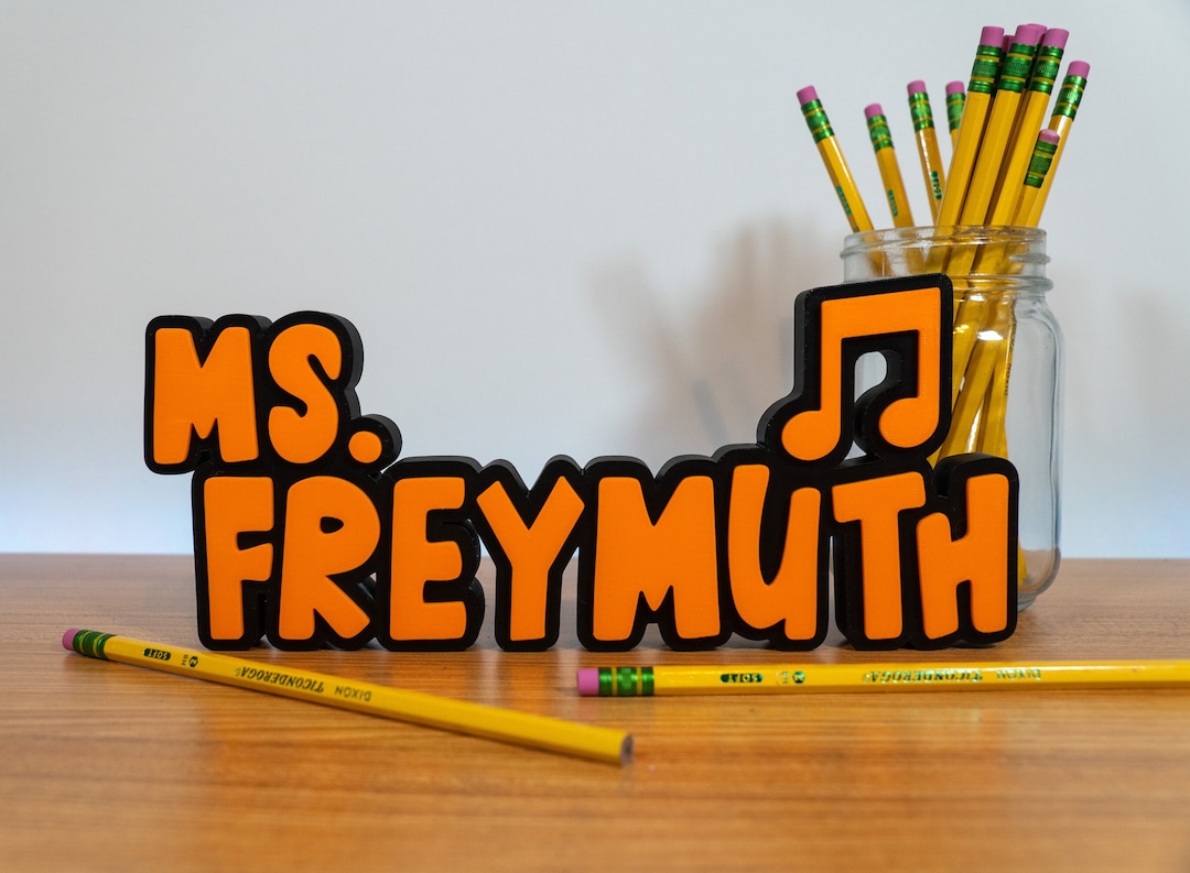 Custom Music Teacher Name Plate, Multicolor 3D Name Sign, Music Teacher ...