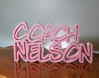 Coach Name Plate Coach Name Sign Soccer Coach Gift - Etsy