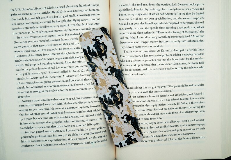 Cow Pattern Bookmark, Farm Animal Bookmark, Cow Print Bookmark, Cow ...