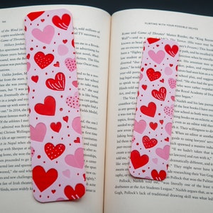Valentines Day Bookmark, Pink Hearts Bookmark, 3d Heart Bookmark ...