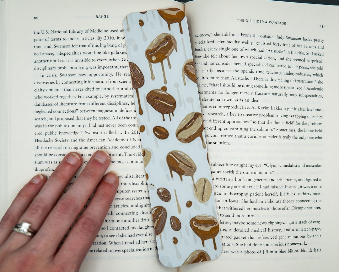 Coffee Beans Bookmark, Coffee Bookmark, Coffee Themed Bookmark, Coffee ...