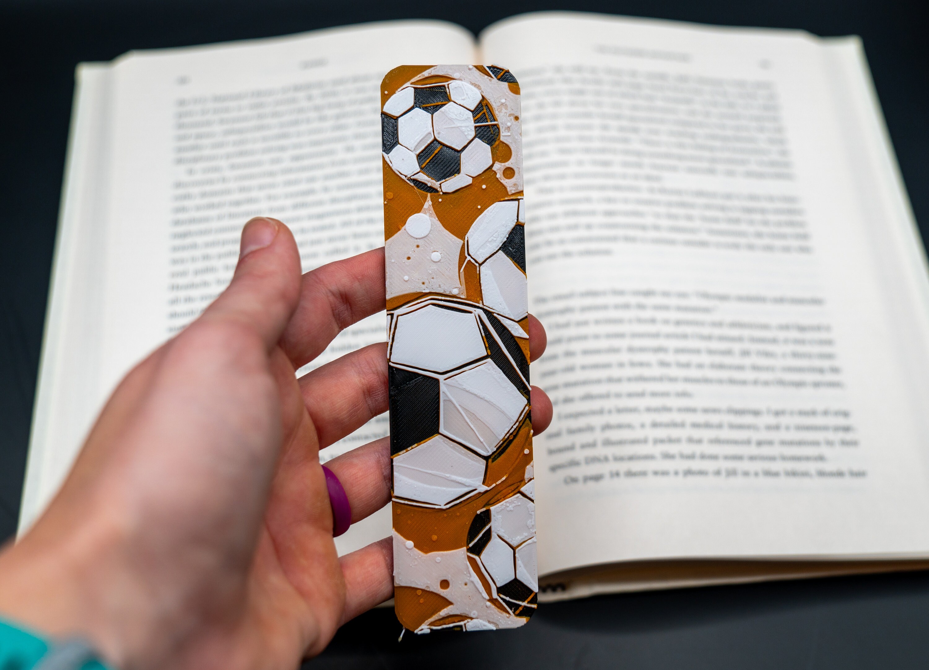 Orange Soccer Bookmark, Soccer Ball Bookmark, Futbol Bookmark, Soccer ...