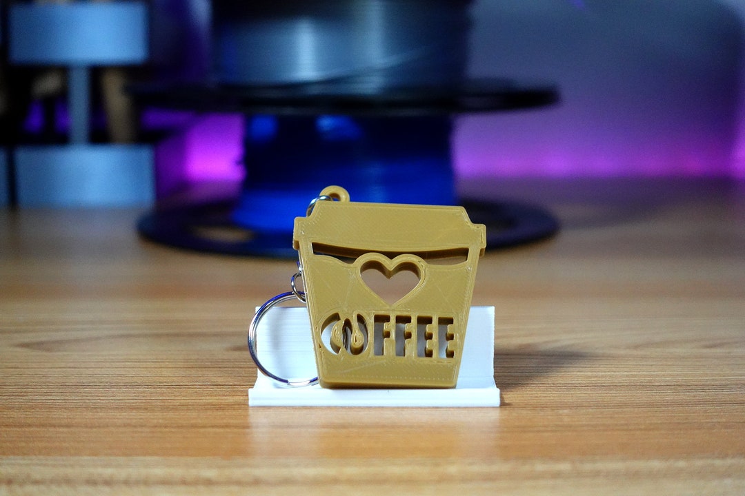 Coffee Lover Keychain - 3d Printed Coffee Keychain - 3d Printed ...