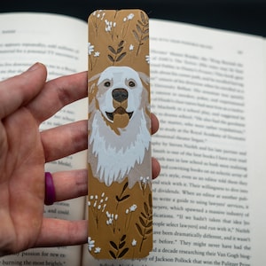 Golden Retriever Dog Bookmark, Dog Bookmark, Puppy Bookmark, Dog Themed ...