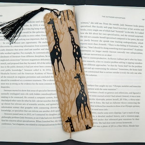 Giraffe Bookmark, Sahara Bookmark, Animal Print Bookmark, Giraffe Gift ...