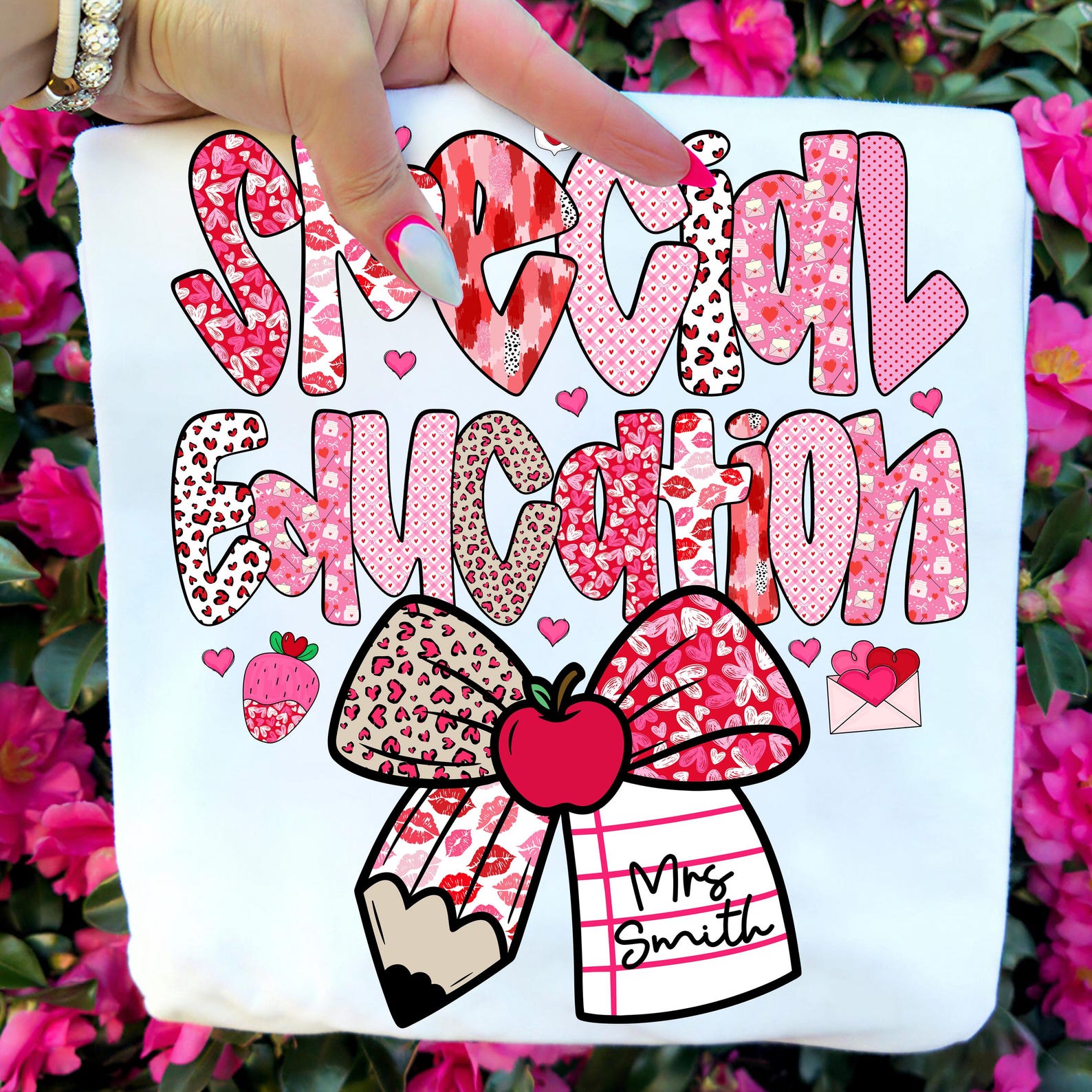 Valentine School Occupation PNG Bundle, Preppy Vday Teacher Sped Para ...