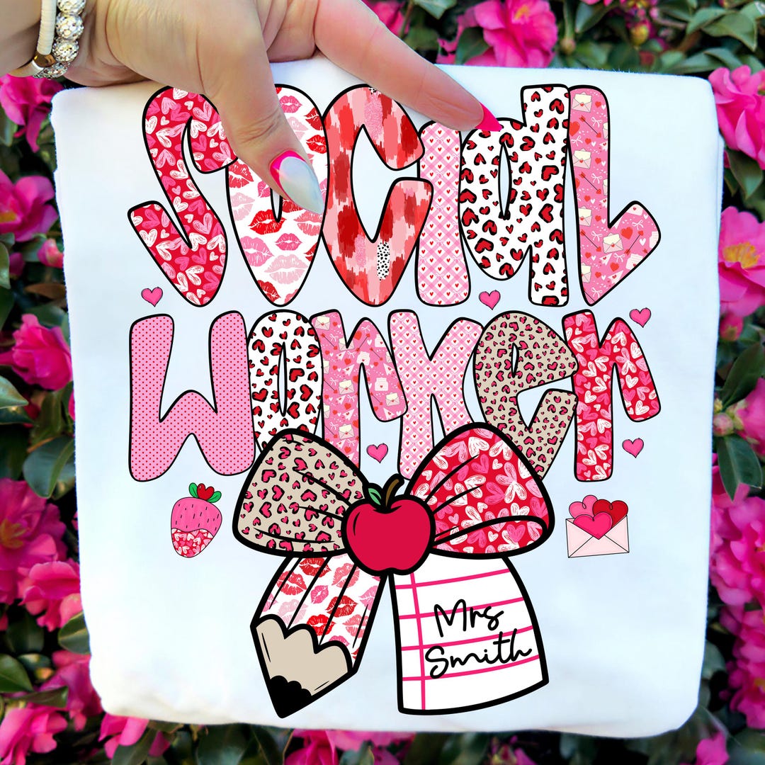 Preppy Valentine Social Worker PNG, Retro Case Manager Shirt Design ...