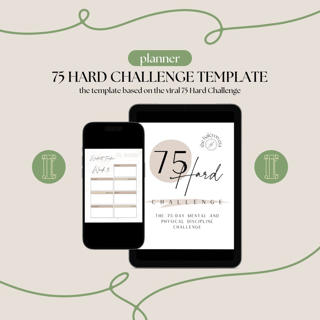 Buy 75 Hard Challenge Printable and Canva Template, 40 Pages, Editable ...