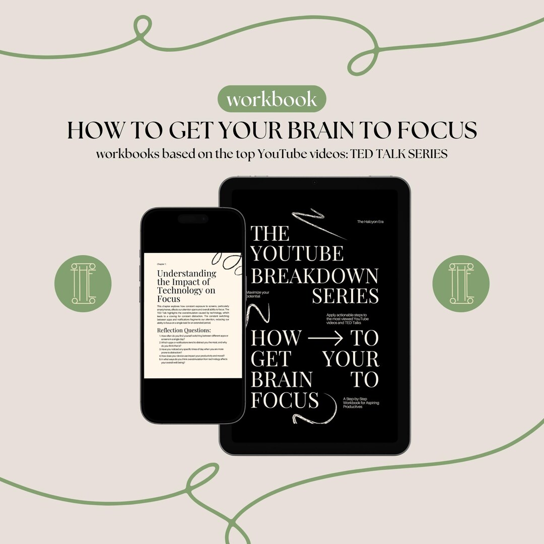 How to Get Your Brain to Focus TED Talk Workbook Productivity, Journals ...