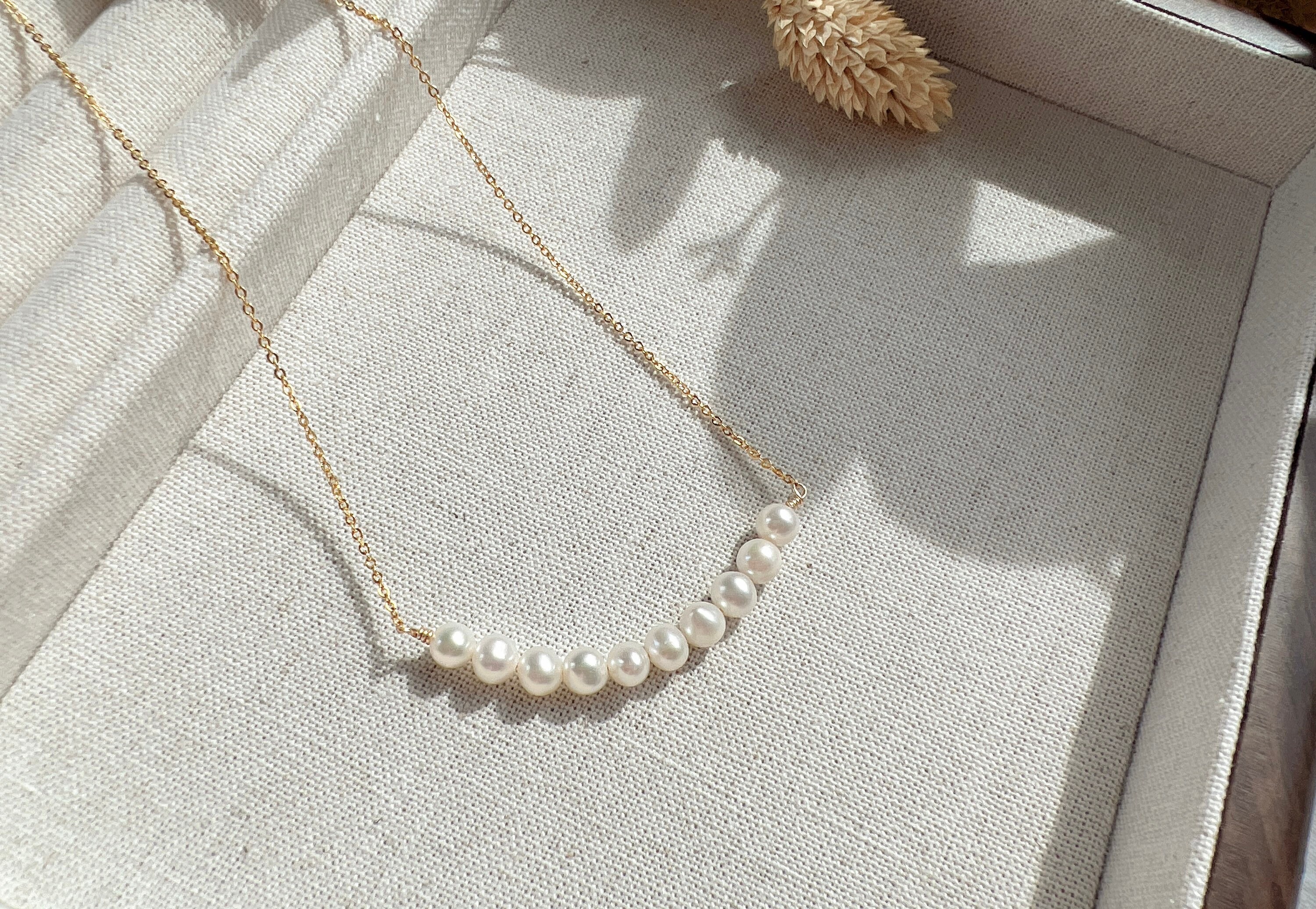 Smile Pearl Necklace, Chain Necklace, Pearl Necklace, Dainty Style ...