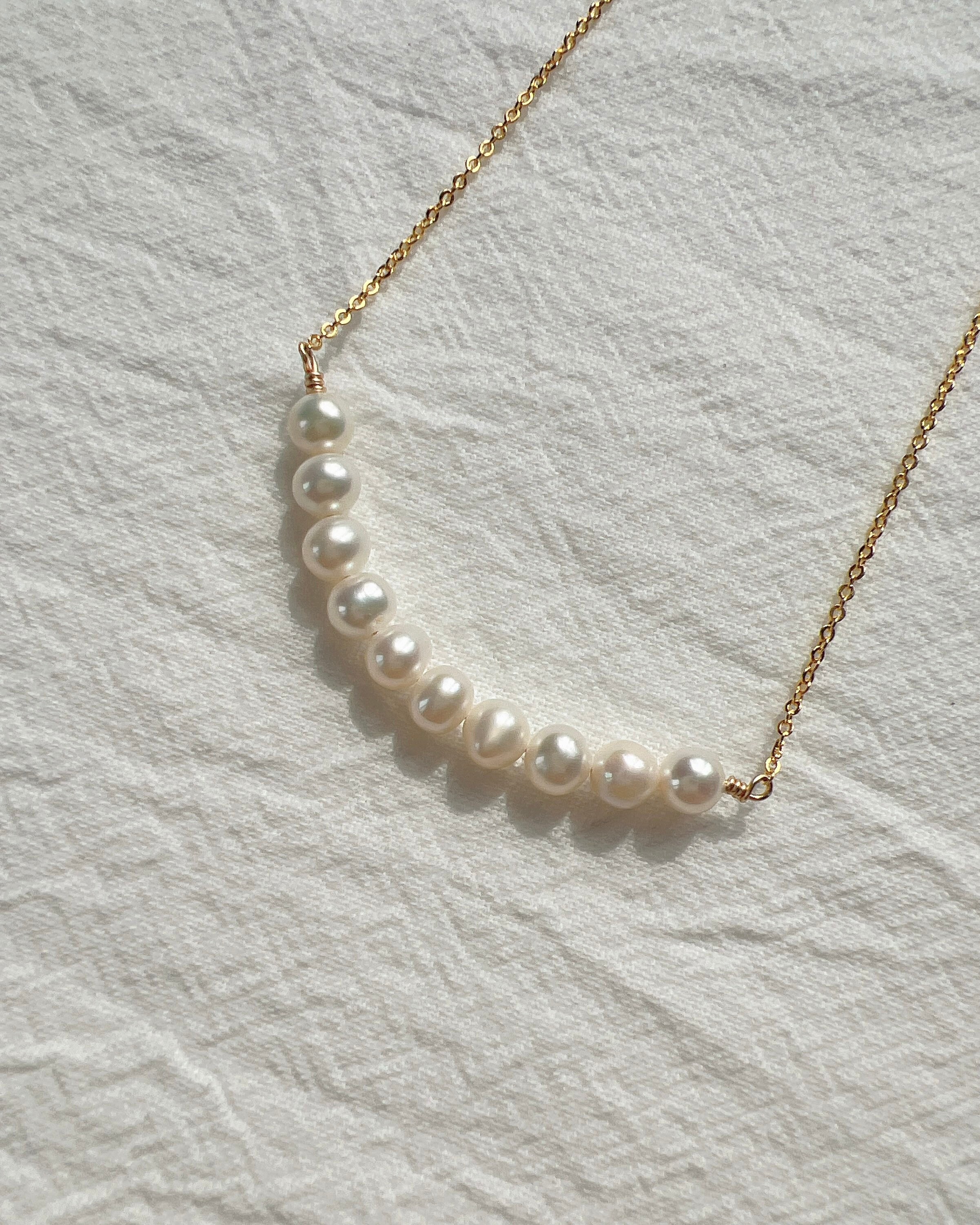 Smile Pearl Necklace, Chain Necklace, Pearl Necklace, Dainty Style ...