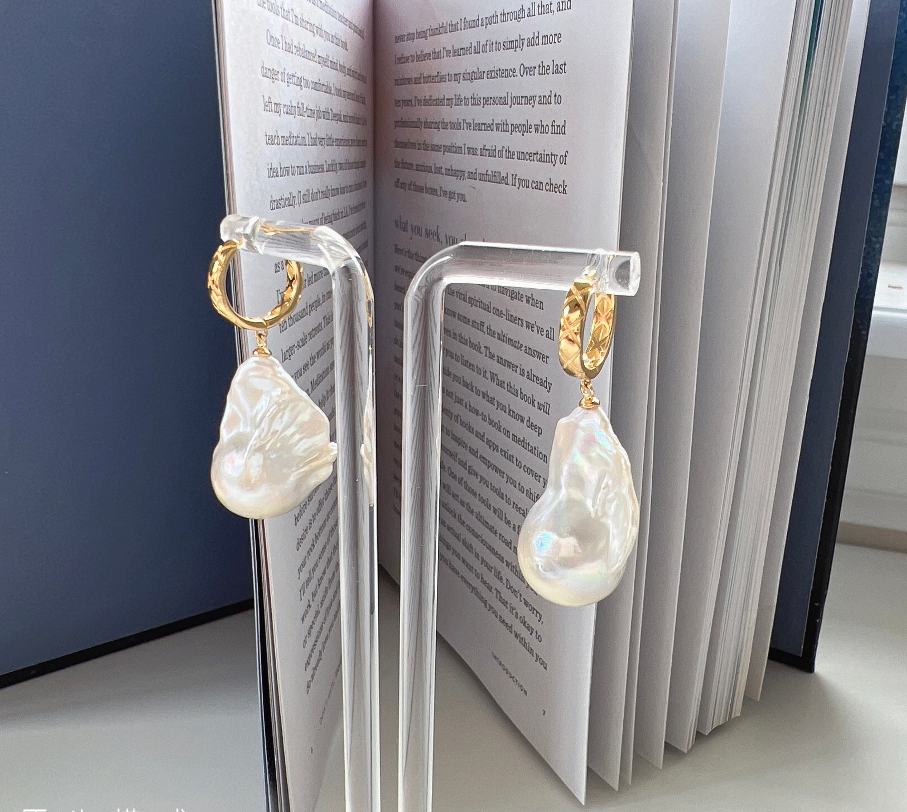 Large Baroque Pearl Earrings Classic Earrings Unique Shape - Etsy Canada