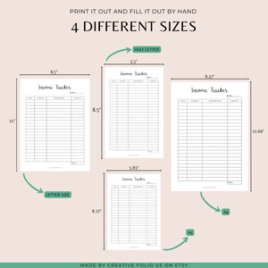 Income Tracker Sheet, Business Income, Financial Planner Printable ...