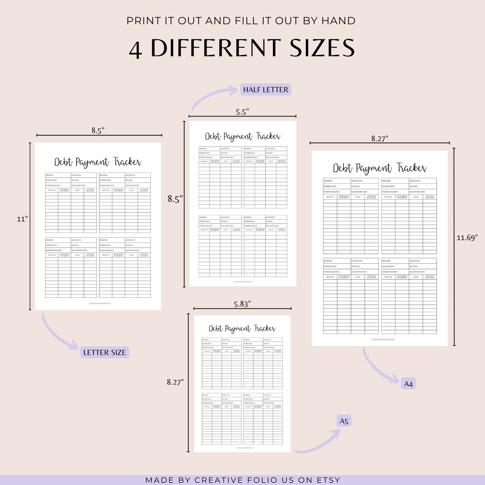 Debt Payment Tracker Printable, Debt Payment Log, Debt Payoff Log, Debt ...