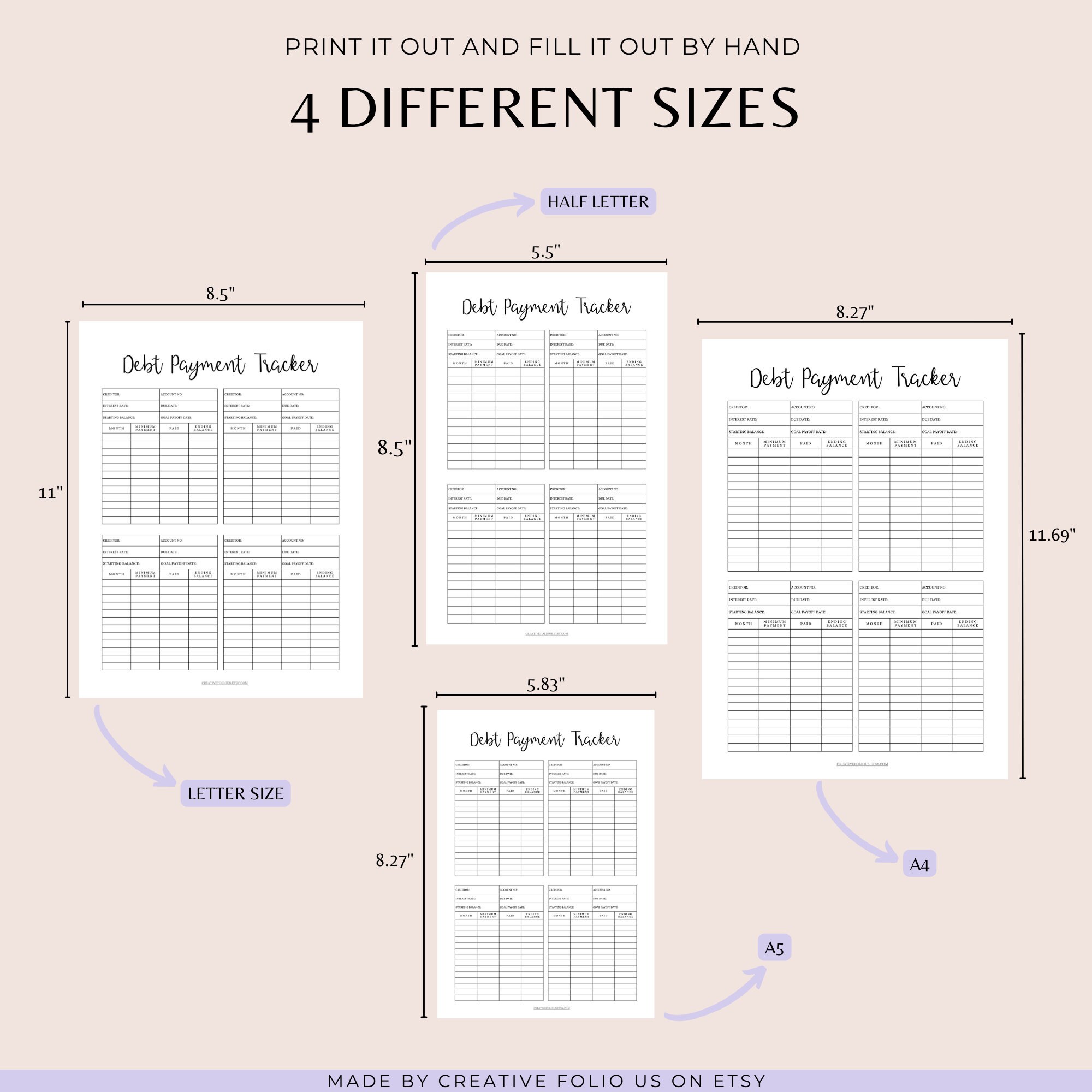 Debt Payment Tracker Printable, Debt Payment Log, Debt Payoff Log, Debt ...