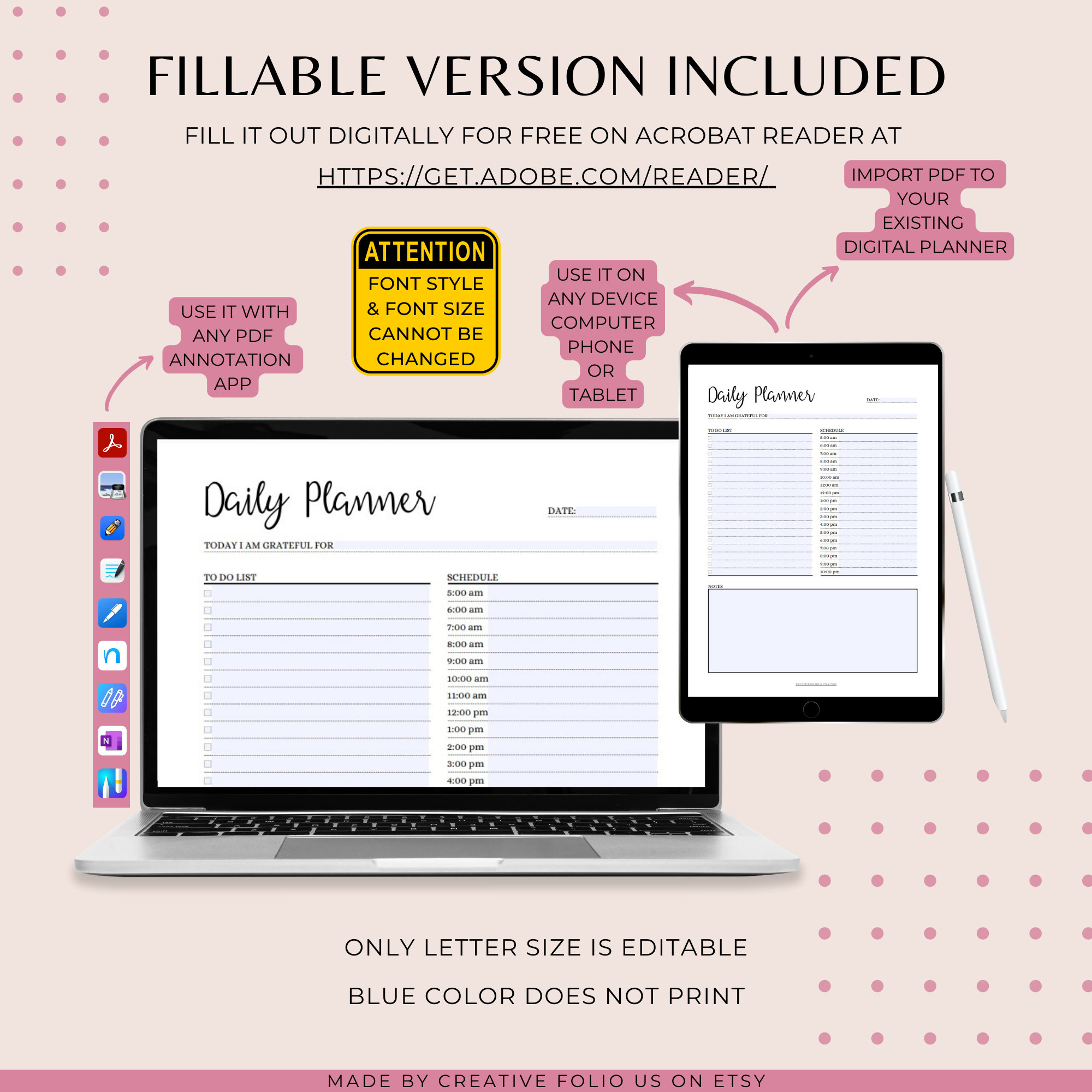 Daily Hourly Planner Printable, Daily to Do List, Productivity Planner ...