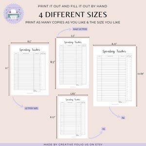 Spending Tracker Printable, Spending Planner, Monthly Bill Tracker ...