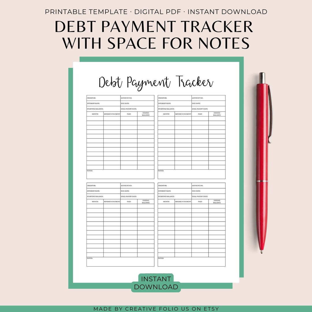 Debt Payoff Tracker Printable, Debt Snowball Planner, Debt Payoff ...