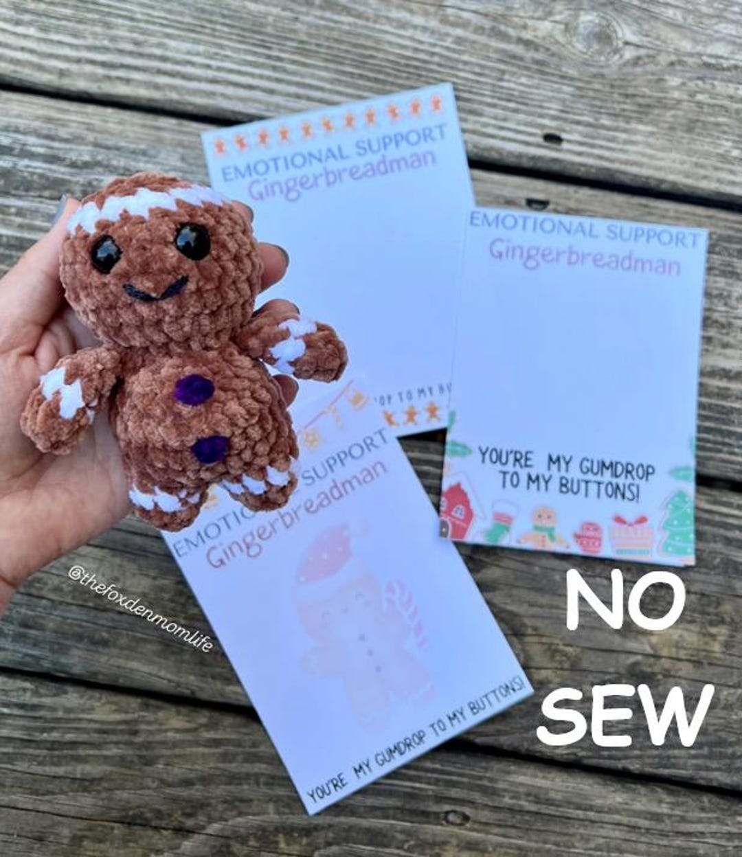 CROCHET PATTERN: No Sew Emotional Support/pocket Gingerbread Man - Etsy