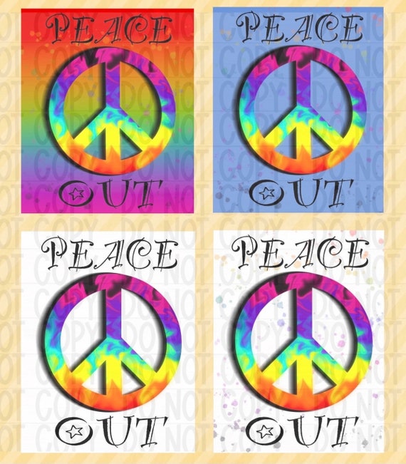 Peace Out Peace Sign Digital Design PNG Sublimation Tie - Etsy