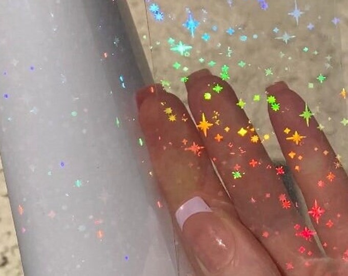 Transparent Holographic Sticker Sheets -sparkle Star Pattern ...