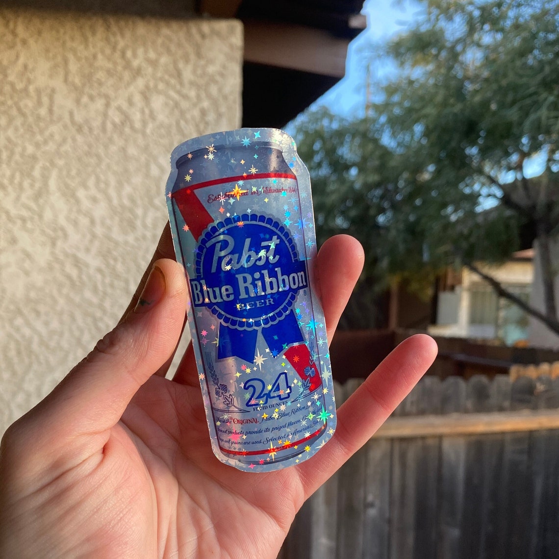 PABST Blue Ribbon HOLOGRAPHIC Decal Glitter Sticker CUSTOM - Etsy