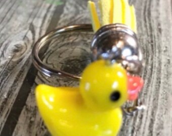 Mini Rubber Duck on a Keychain - Etsy