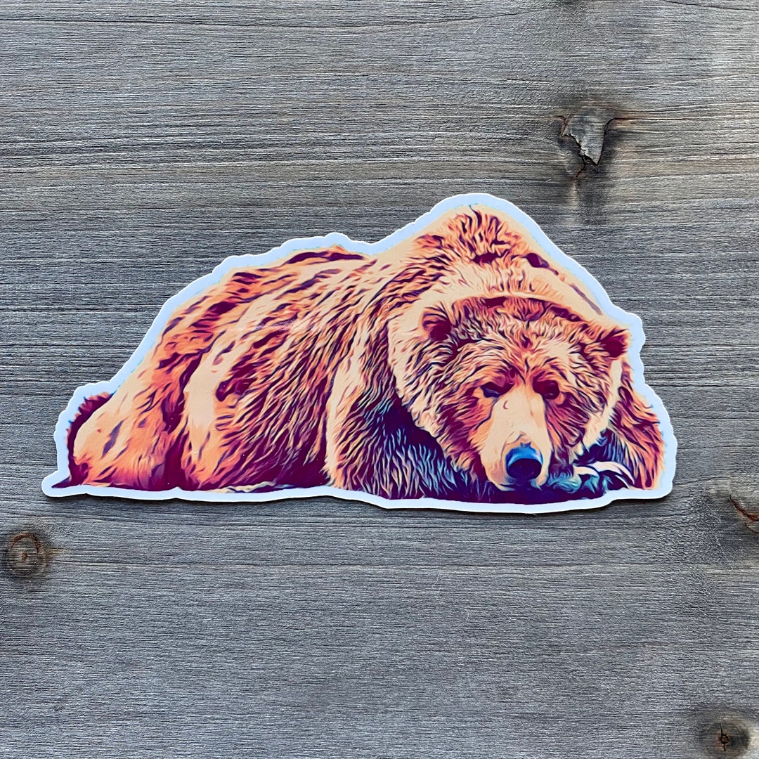 STC-026 Alaska Brown Bear Sticker, Katmai National Park Sticker, Brooks ...
