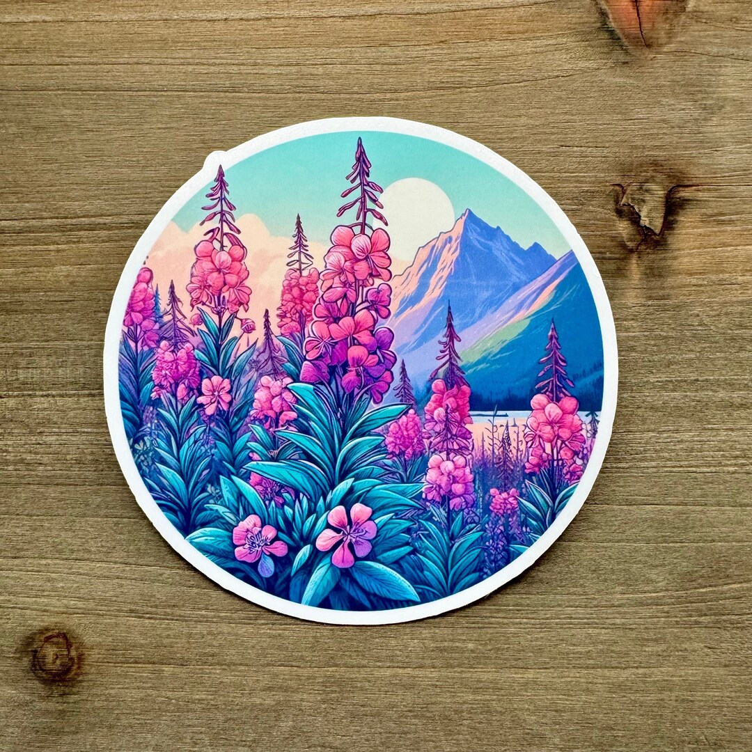 STC-112 Alaska Fireweed Sticker, Alaskan Wilderness, Wildflowers ...
