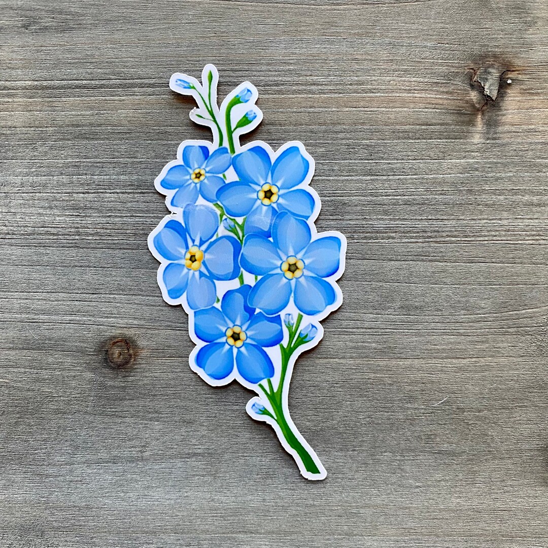 STC-110 Forget•me•not Flower Sticker, Alaska Forget Me Not Flower ...