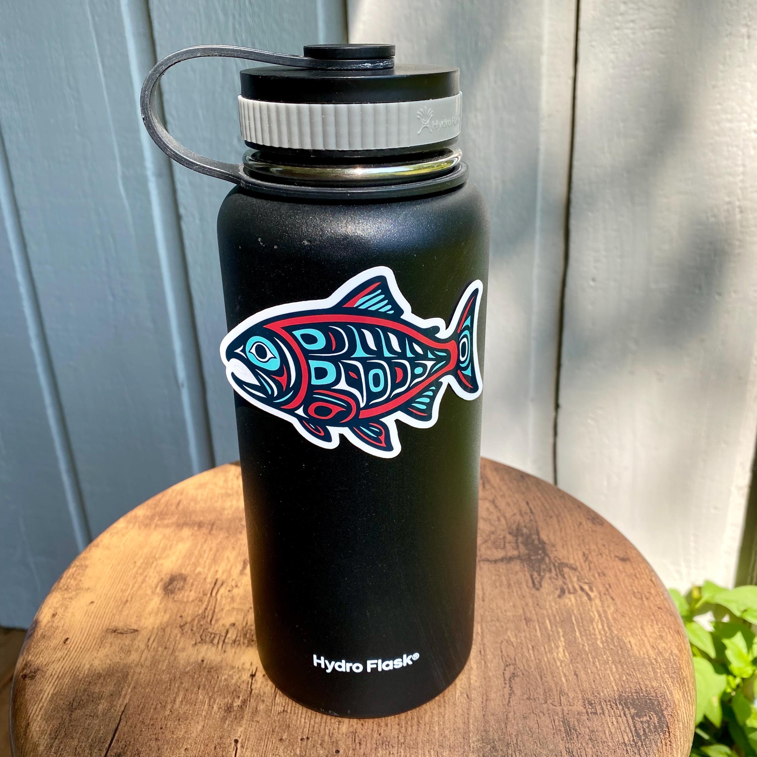 STC-131 Alaska Cultural Art Salmon Sticker, Pacific Northwest Salmon ...
