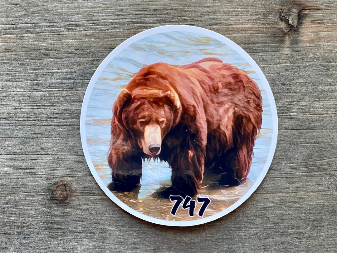 STC•089 Bear “747" Sticker, Fat Bear Week Winner, Brooks Falls Alaska ...